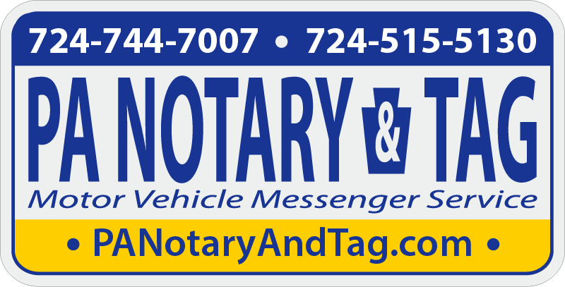 Vehicle Registration Services, PA Notary & Tag. Irwin and Jeannette, PA